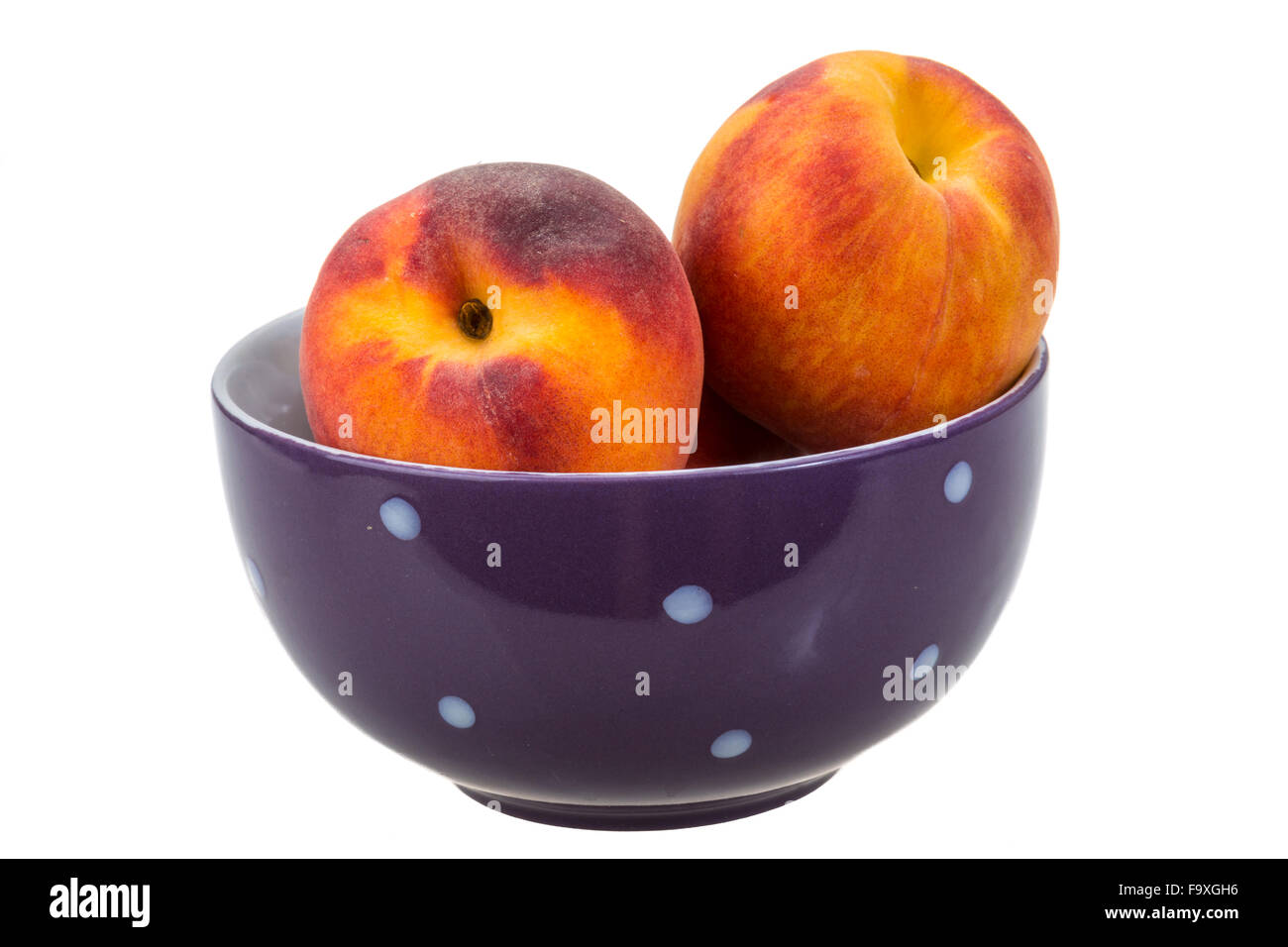 Bright ripe peaches isolated Stock Photo - Alamy