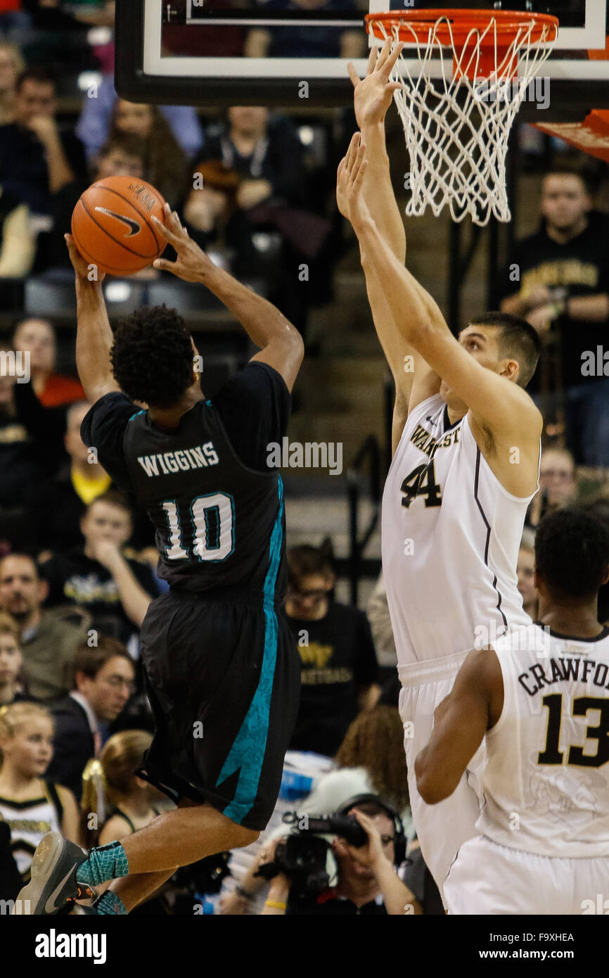 Winston-Salem, NC, USA. 18th Dec, 2015. Shivaughn Wiggins (10) of the ...