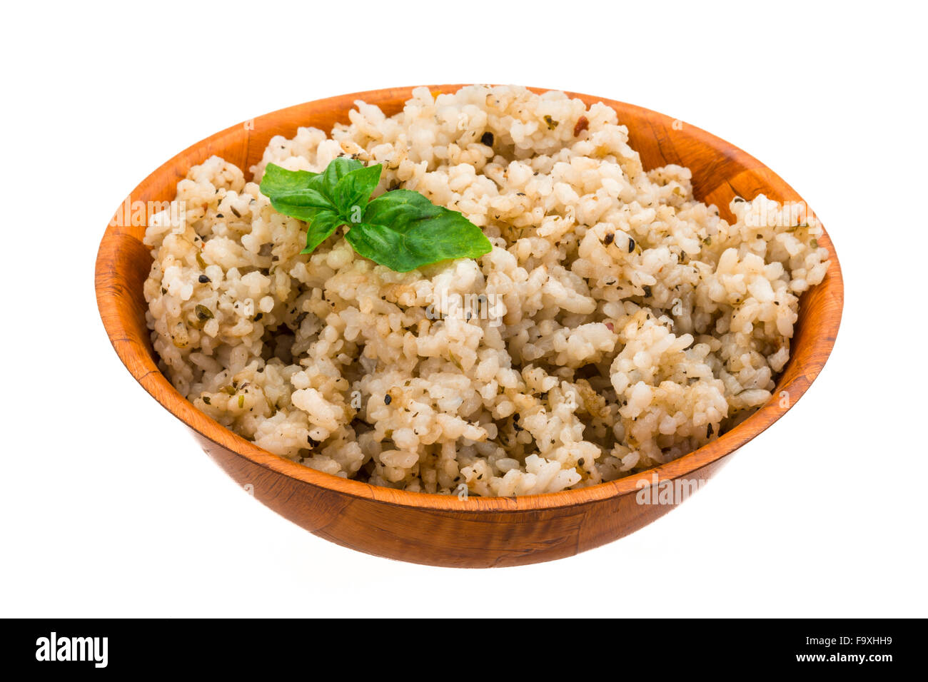 Boiled rice with herbs Stock Photo - Alamy