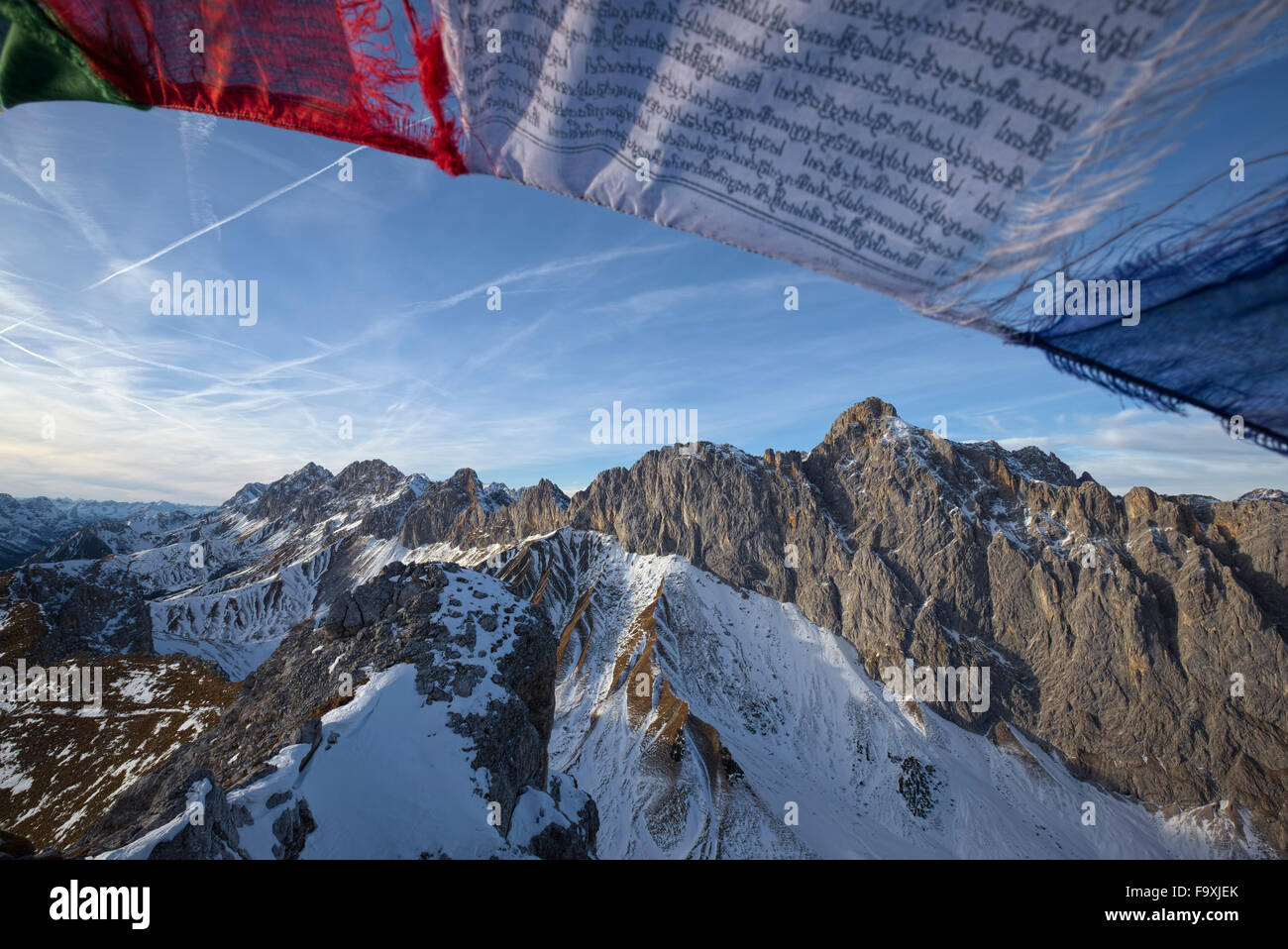 Flags of prayer and snowy peaks hi-res stock photography and images - Alamy