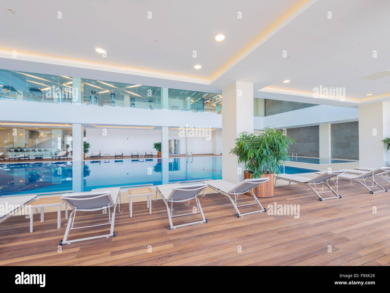 Indoor swimming pool in healthy concept Stock Photo - Alamy