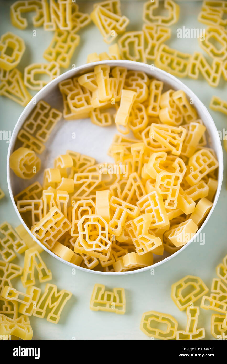 Can of alphabet pasta Stock Photo - Alamy