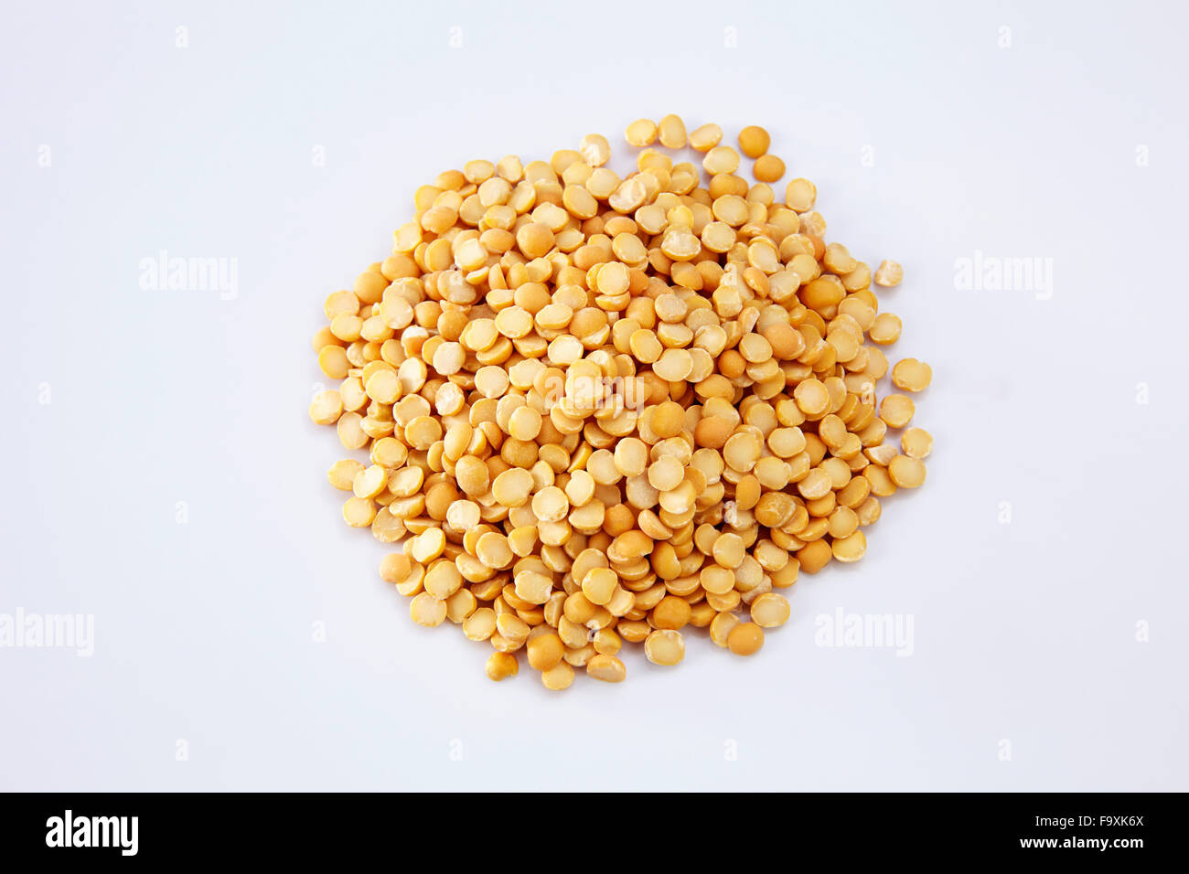 top view yellow daal on the white background Stock Photo - Alamy