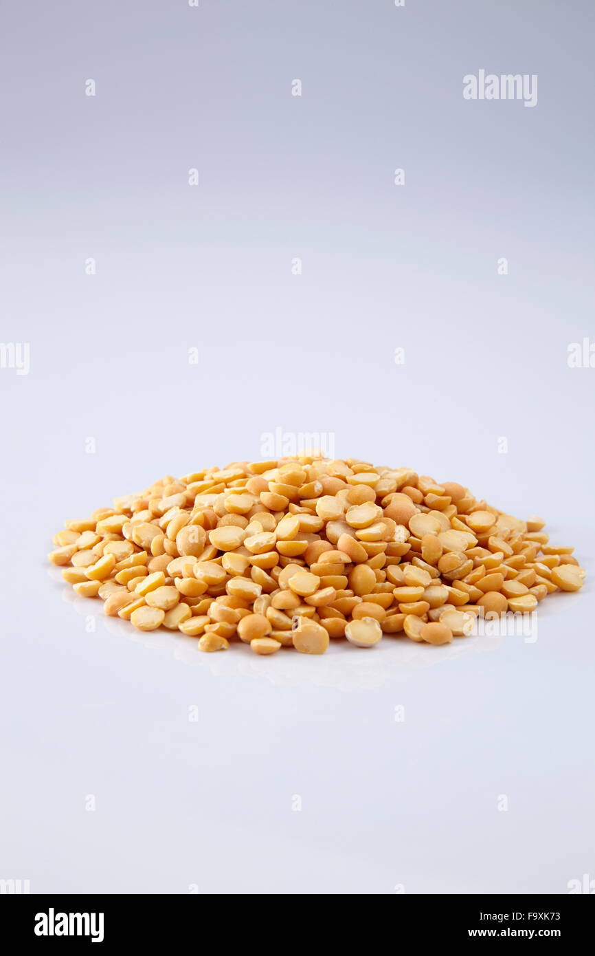 yellow daal on the white background Stock Photo - Alamy