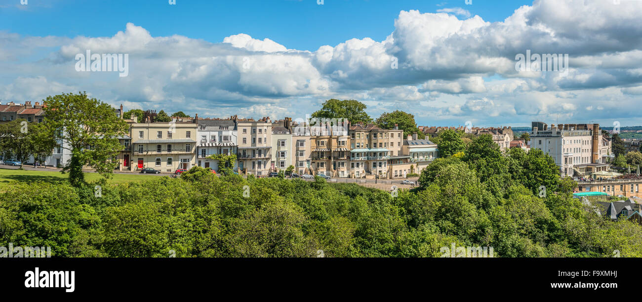 Panorama view from the Clifton Suspension Bridge at Cliffton Village ...