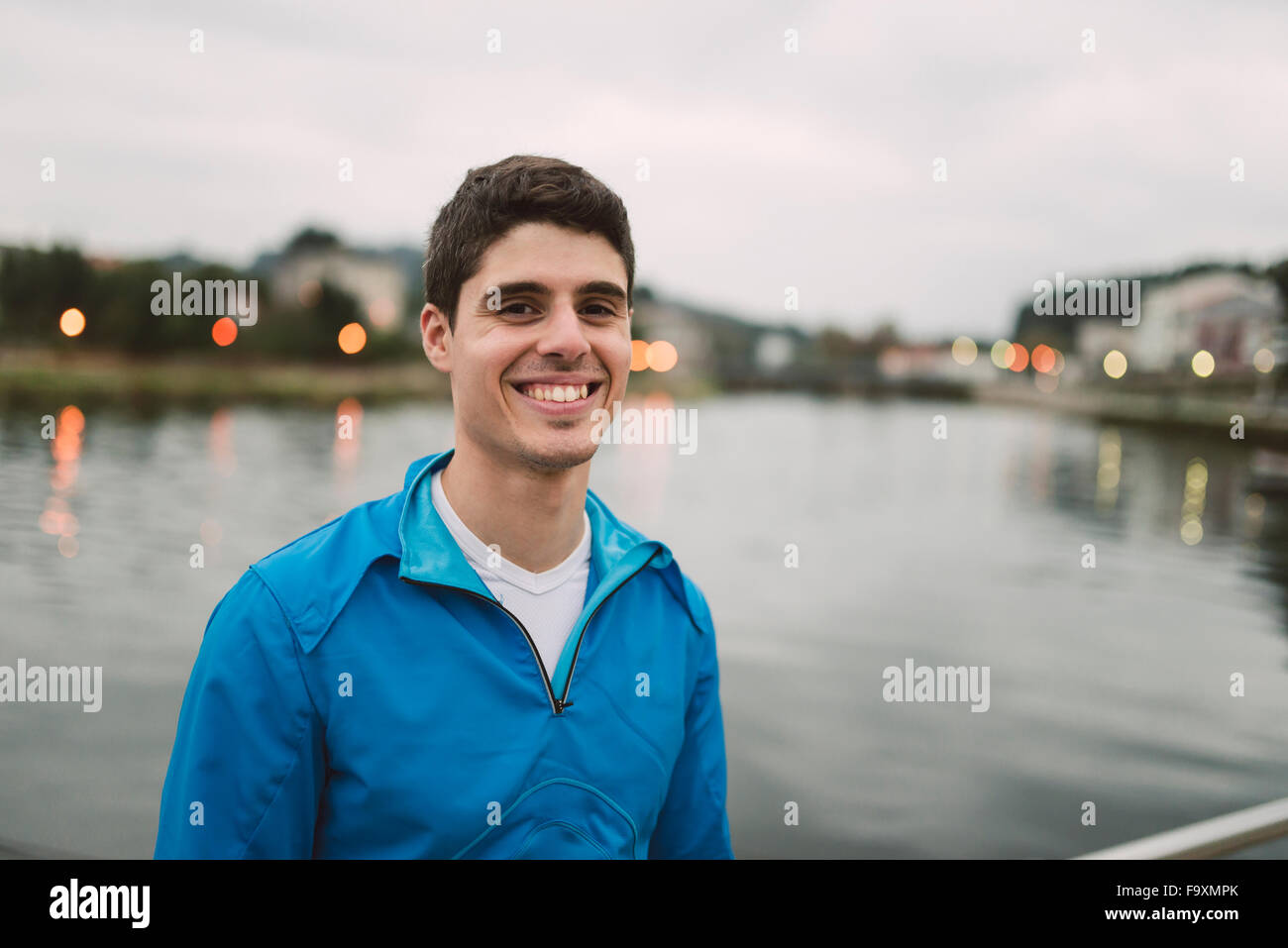 Spain, Naron, portrait of smiling athlete outdoors Stock Photo - Alamy