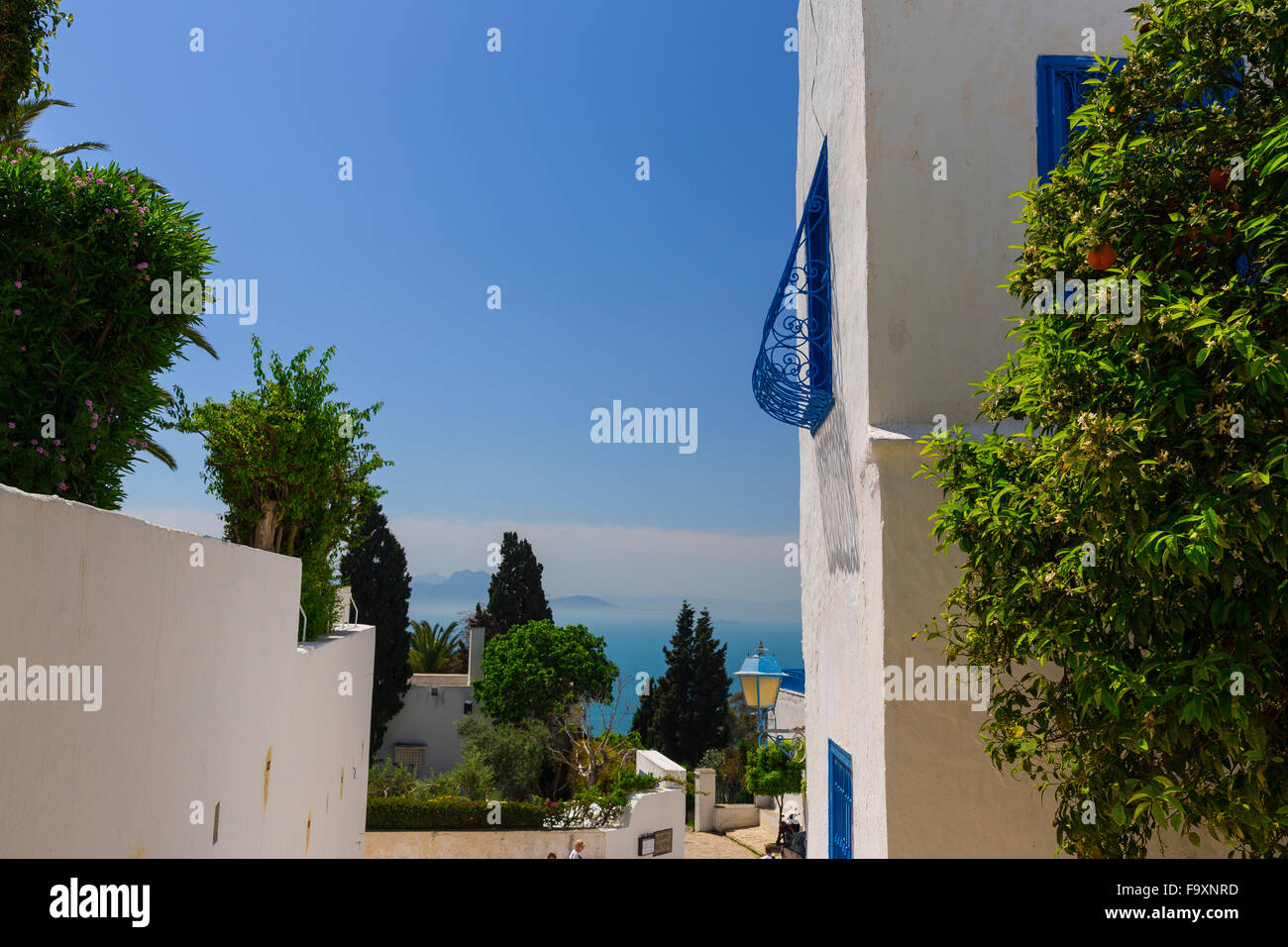 Old arabic town in Tunisia - Sidi Bu Said Stock Photo - Alamy
