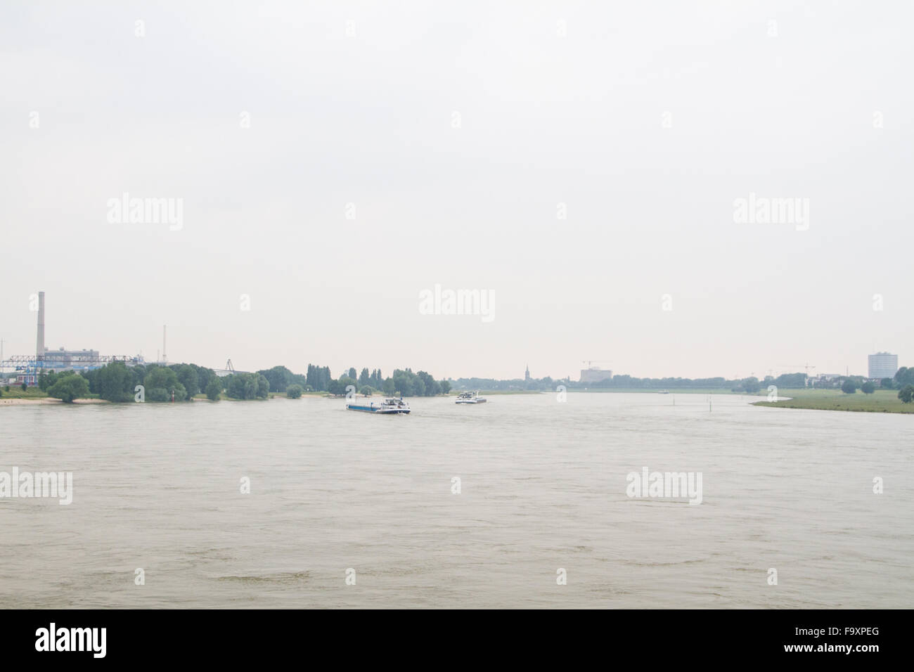 The famous highway bridge "Fleher" of Dusseldorf in Germany Stock Photo ...