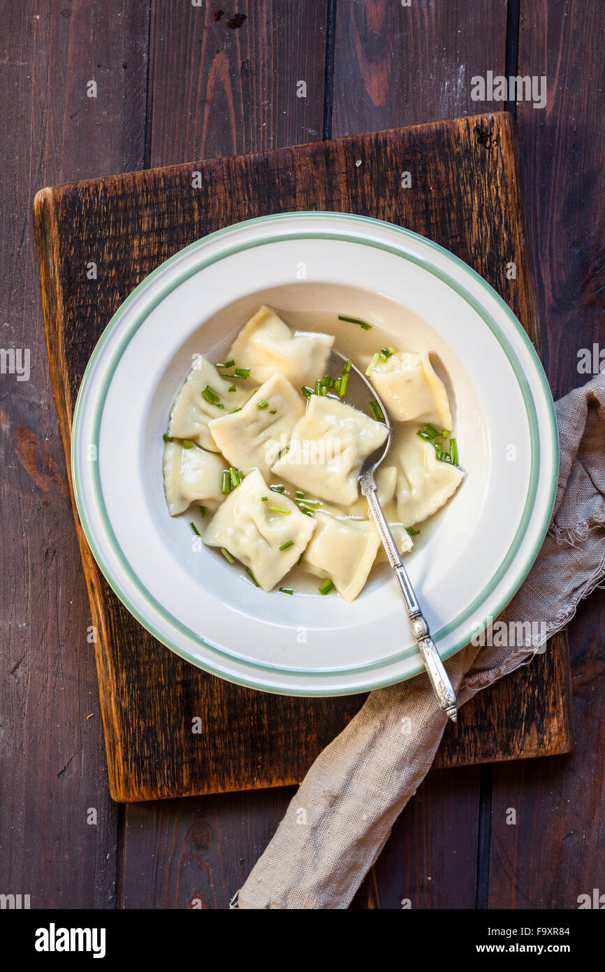 Soup with swabian pockets hi-res stock photography and images - Alamy