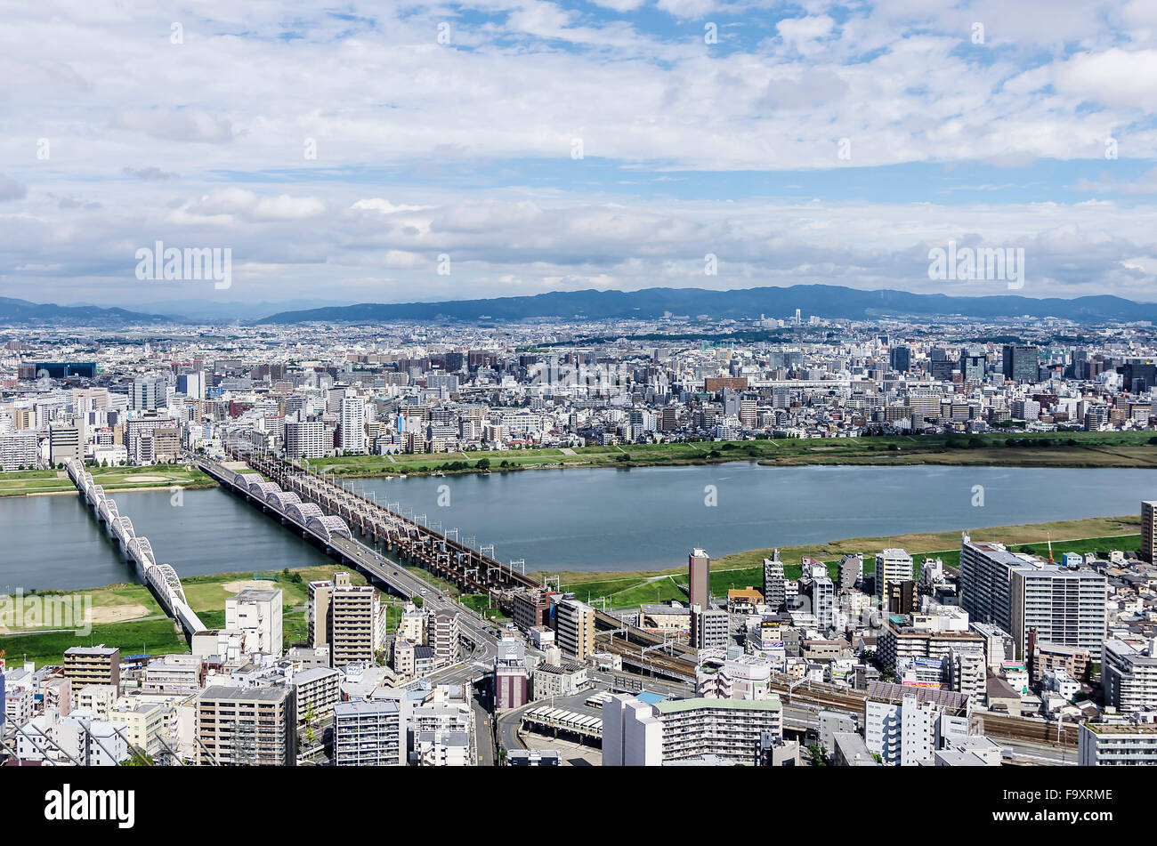 Japan, Osaka, Cityscape and Yodo river Stock Photo - Alamy