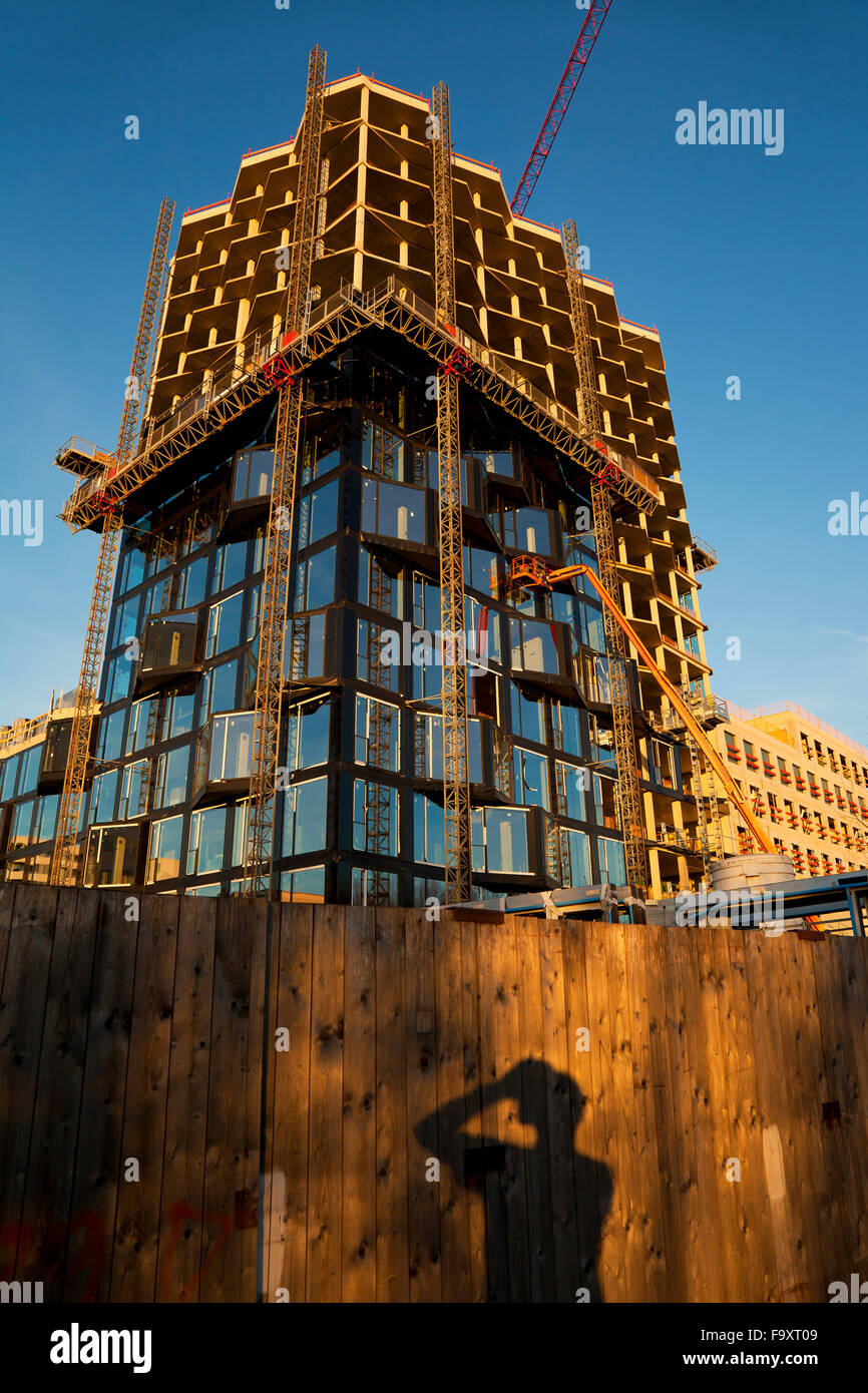 Germany, Munich, construction site, high-rise building Stock Photo - Alamy