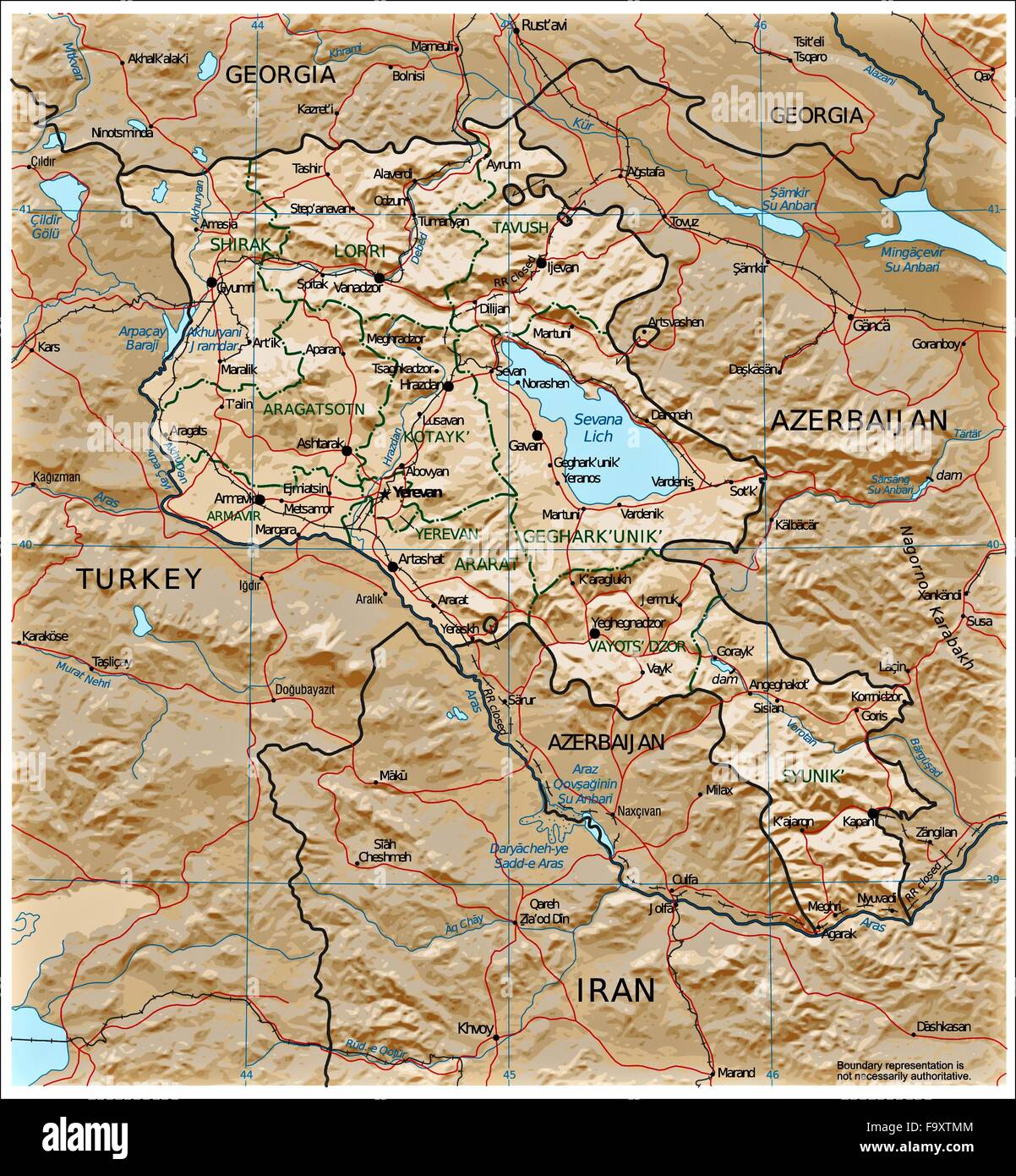 Capital of armenia map hi-res stock photography and images - Alamy