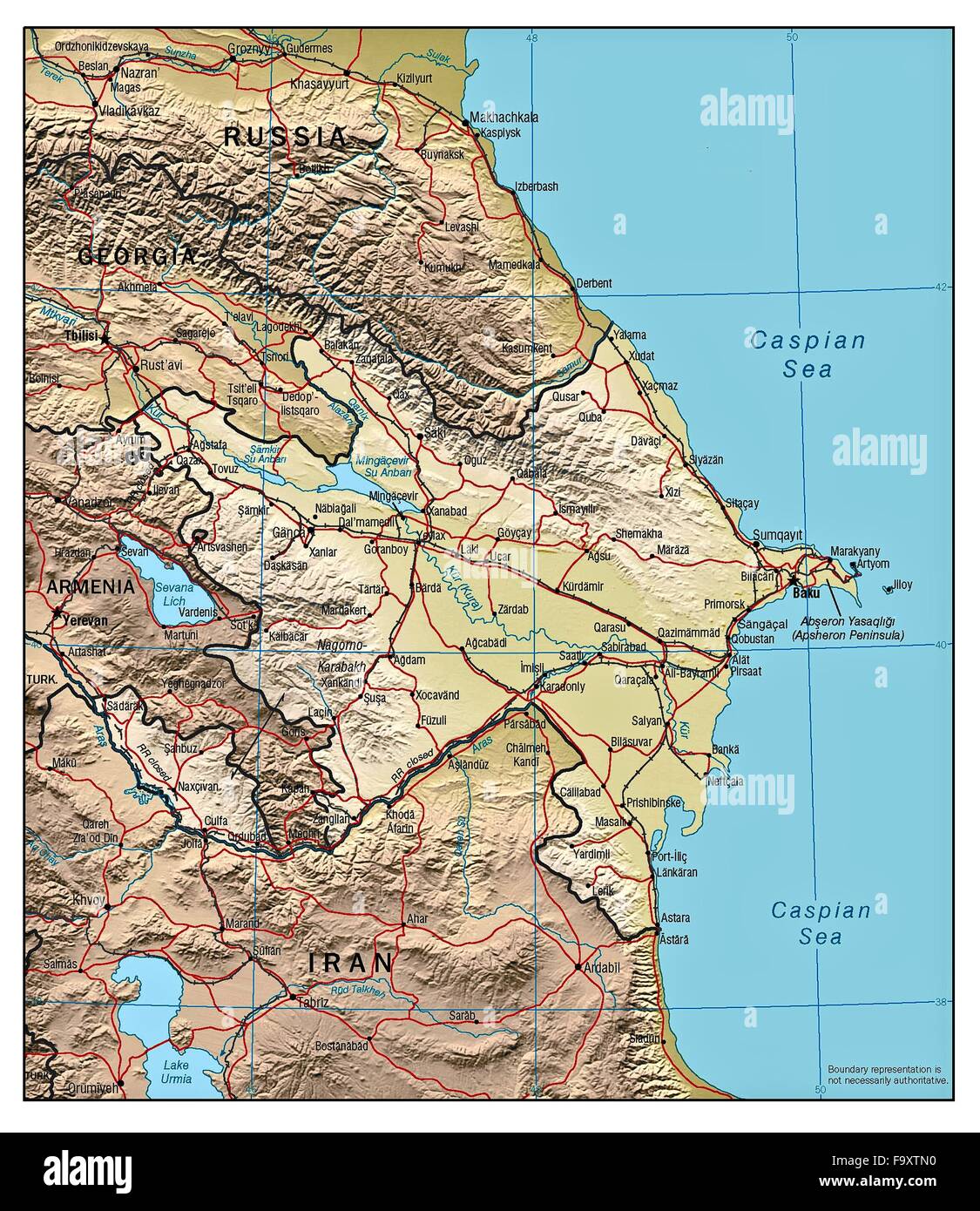 Azerbaijan aerial view map hi-res stock photography and images - Alamy