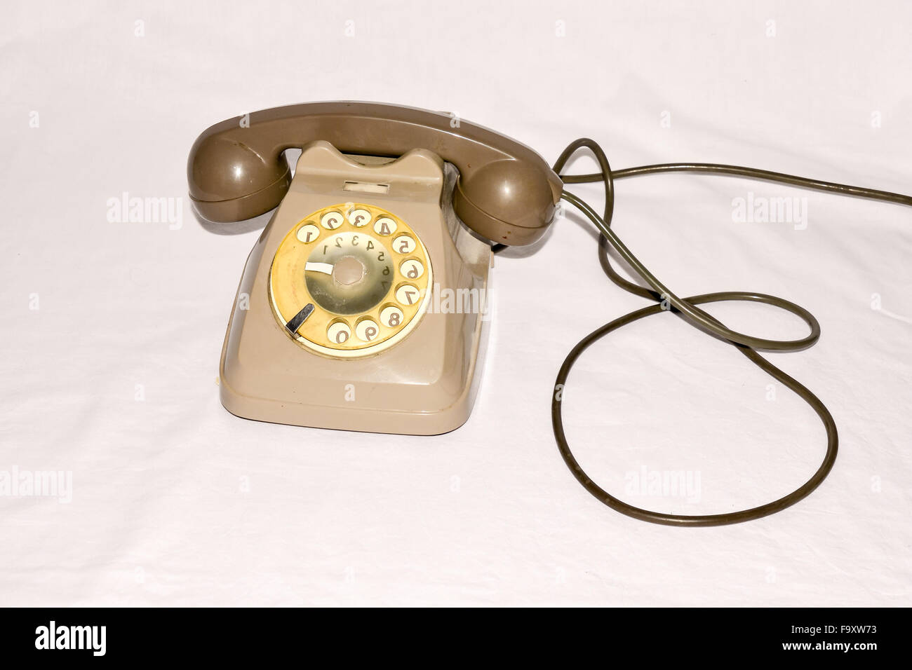 Vintage Old Wheel Telephone Stock Photo - Alamy