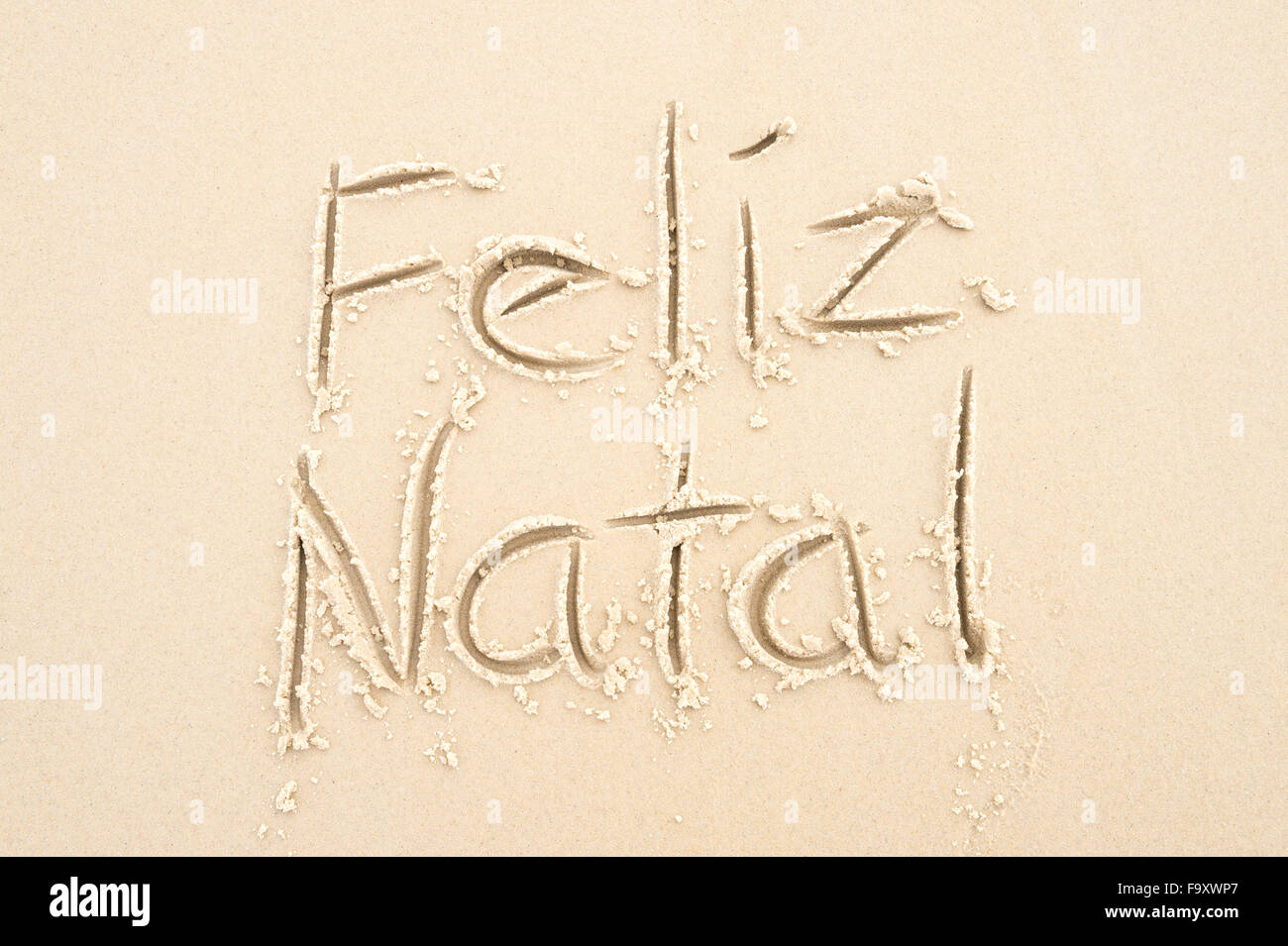 Feliz Natal (Merry Christmas in Portuguese) message handwritten in the ...