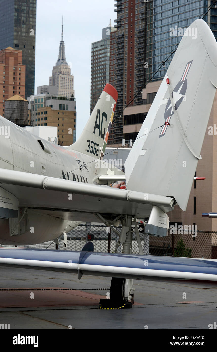 A McDonnell F-3 B Demon fighter Jet at the Intrepid aircraft carrier ...