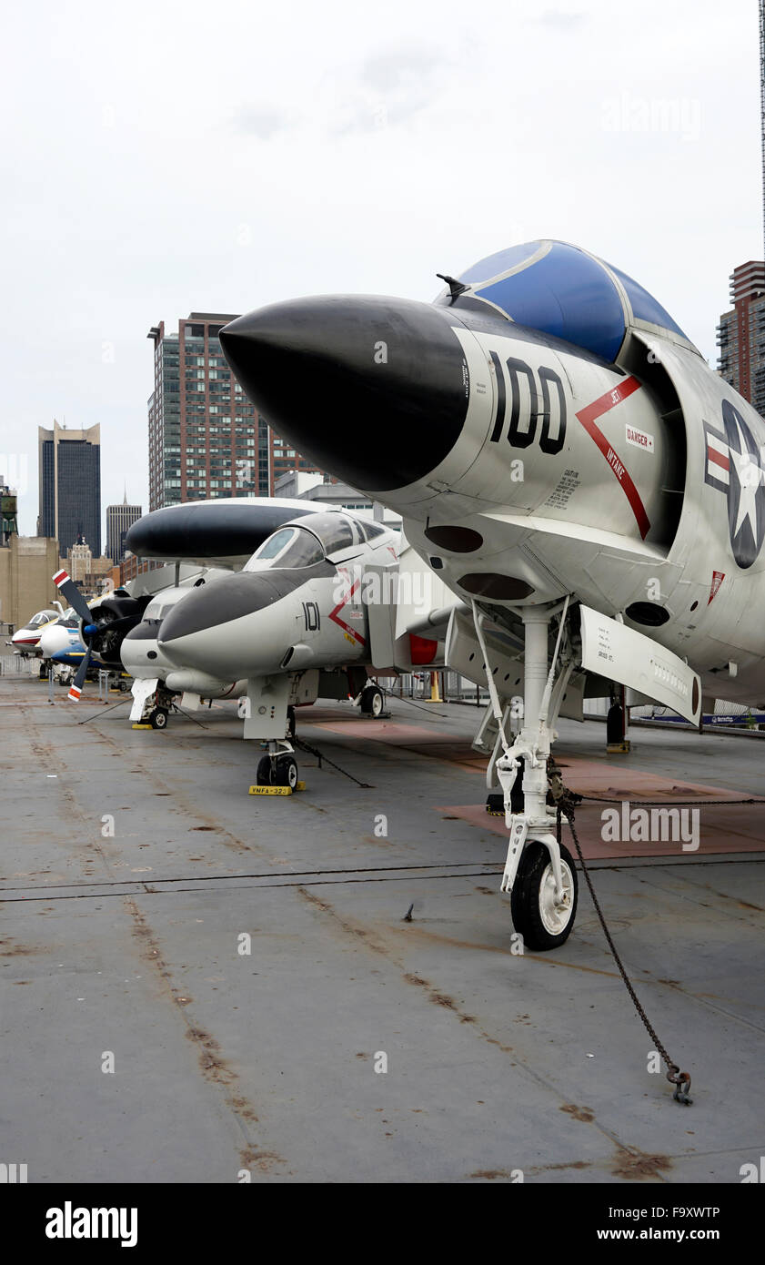 A McDonnell F-3 B Demon fighter Jet at the Intrepid aircraft carrier ...