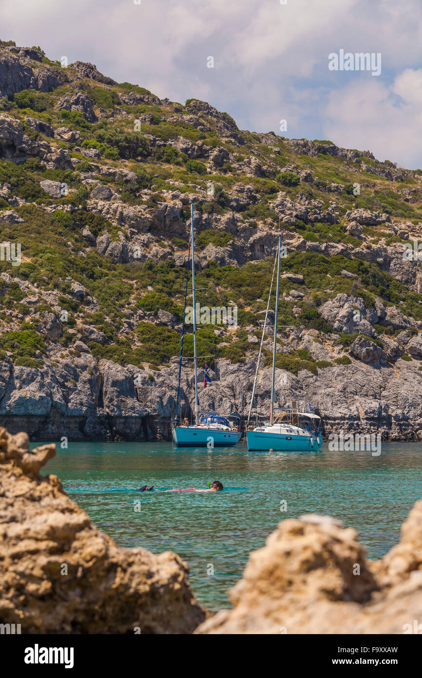 Greece rhodes ladikò boat hi-res stock photography and images - Alamy