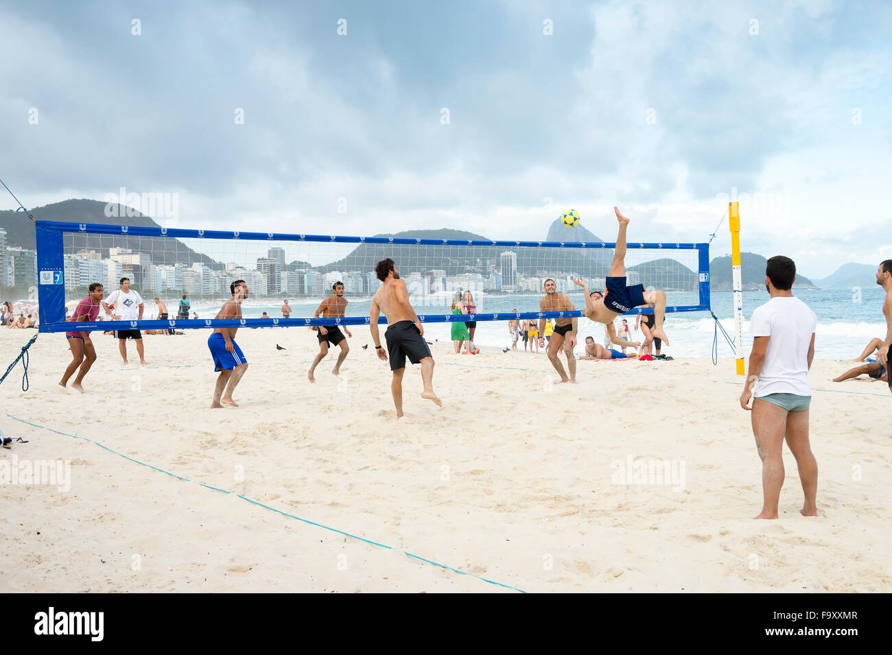 RIO DE JANEIRO, BRAZIL - NOVEMBER 10, 2015: Young Brazilian men play ...
