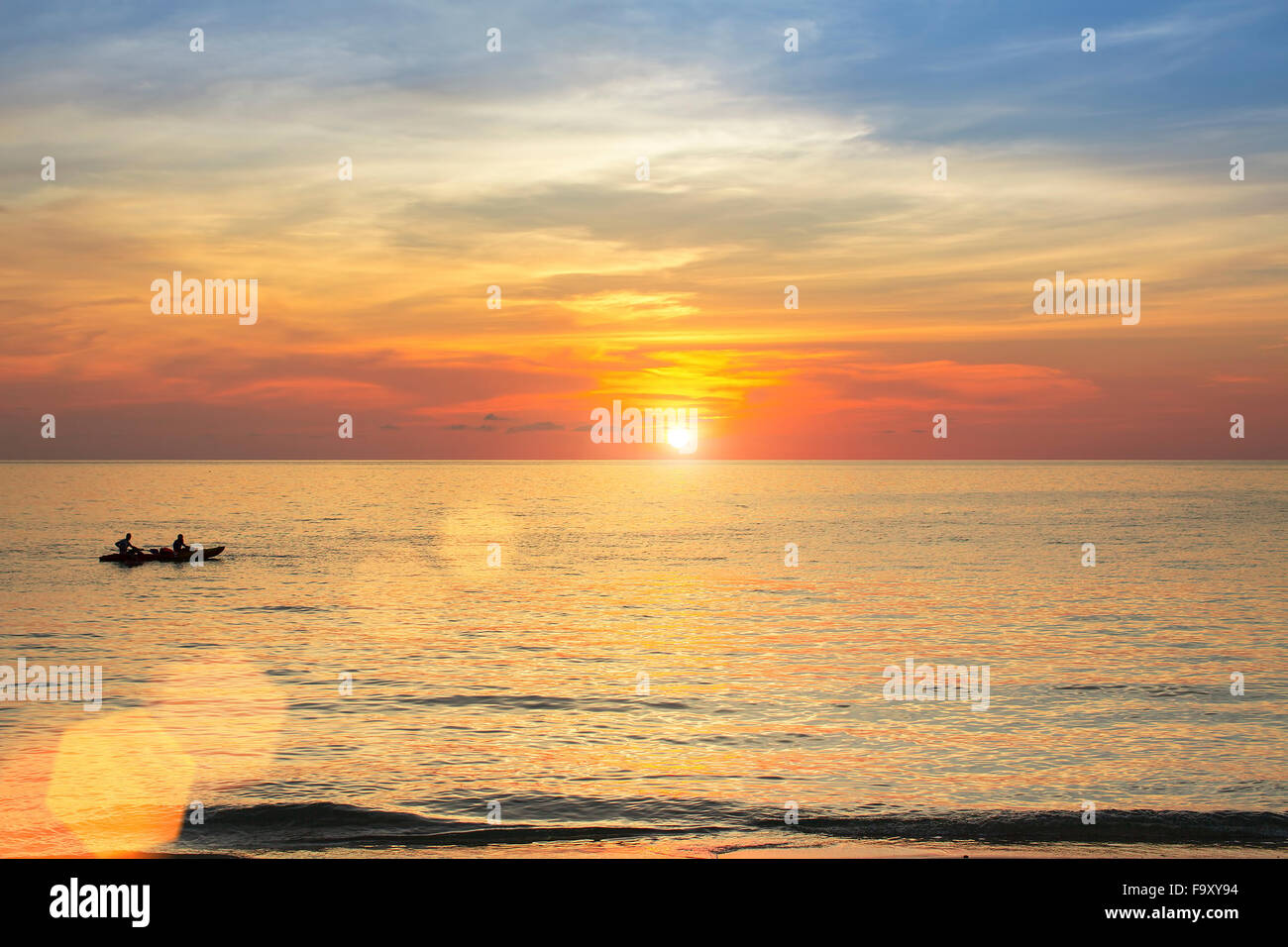 Beautiful sunset on the coast in the subtropics Stock Photo - Alamy