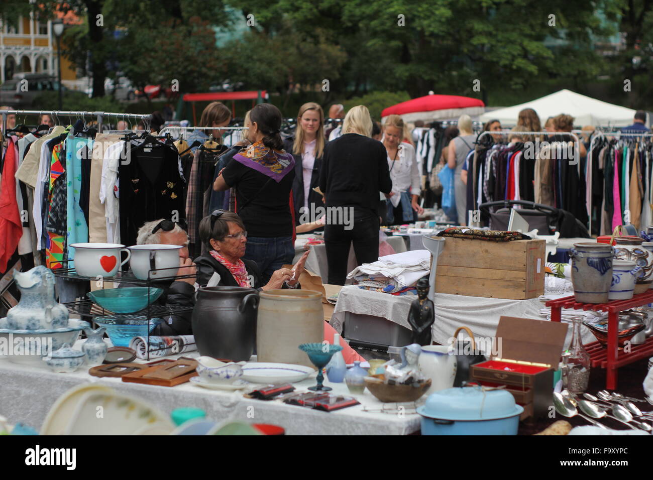 Outdoor market in Oslo Norway Stock Photo - Alamy