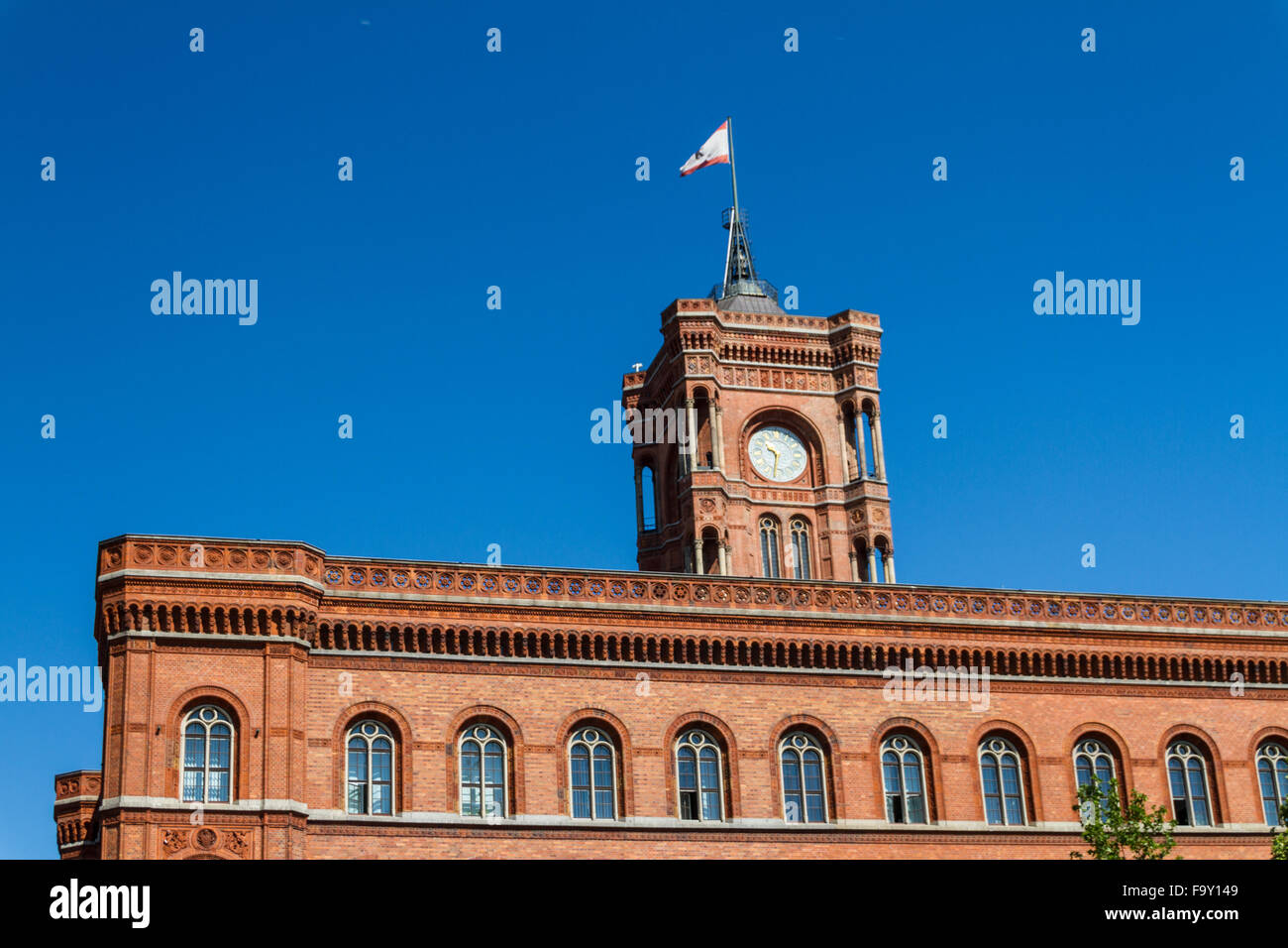 Berlin City Hall: Rote Rathaus on Alexanderplatz Stock Photo - Alamy