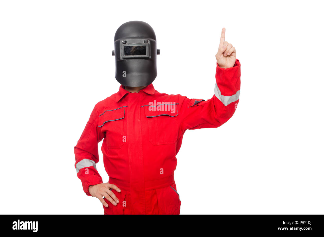 Funny welder isolated on white Stock Photo - Alamy