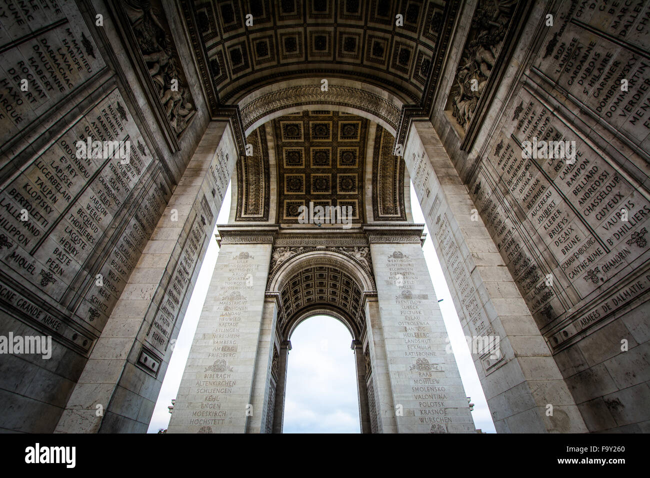 The interior of the Arc de Triomphe, in Paris, France Stock Photo - Alamy