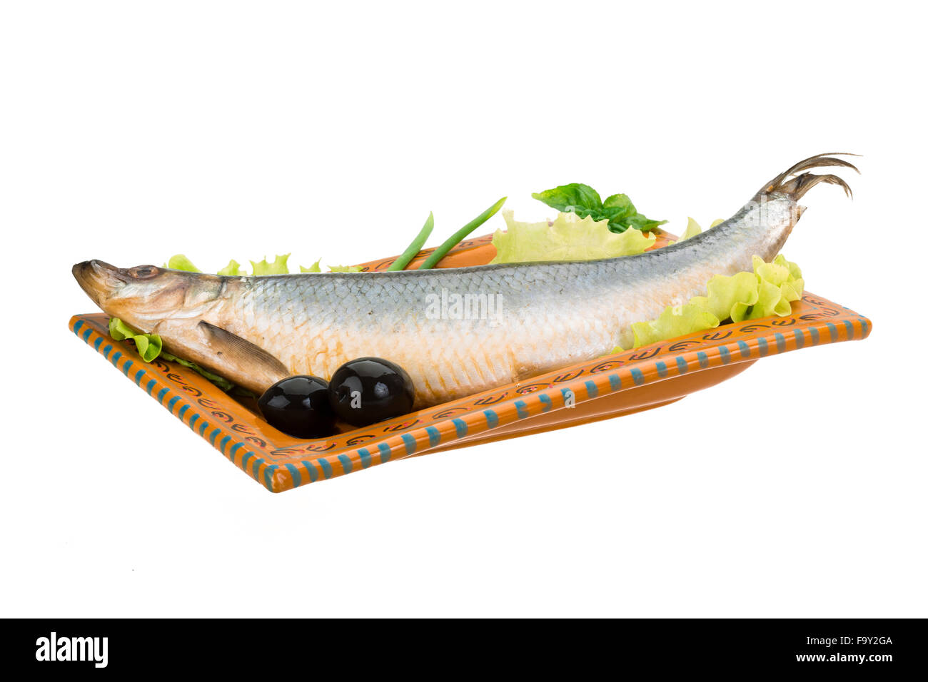 Salted Herring with salad Stock Photo - Alamy