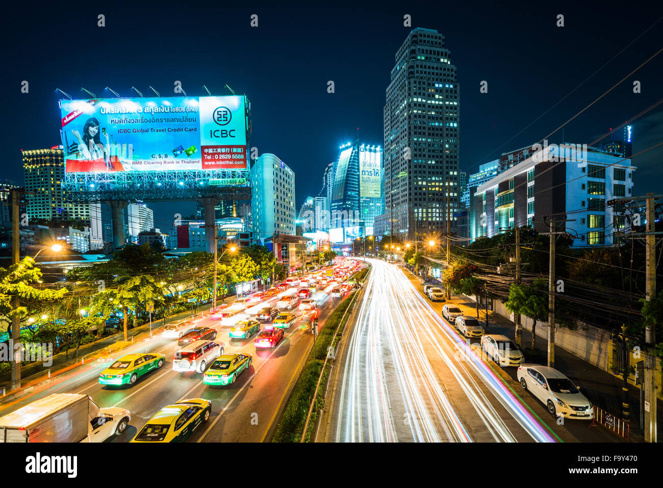 Ratchadapisek Road at night, in Bangkok, Thailand Stock Photo - Alamy