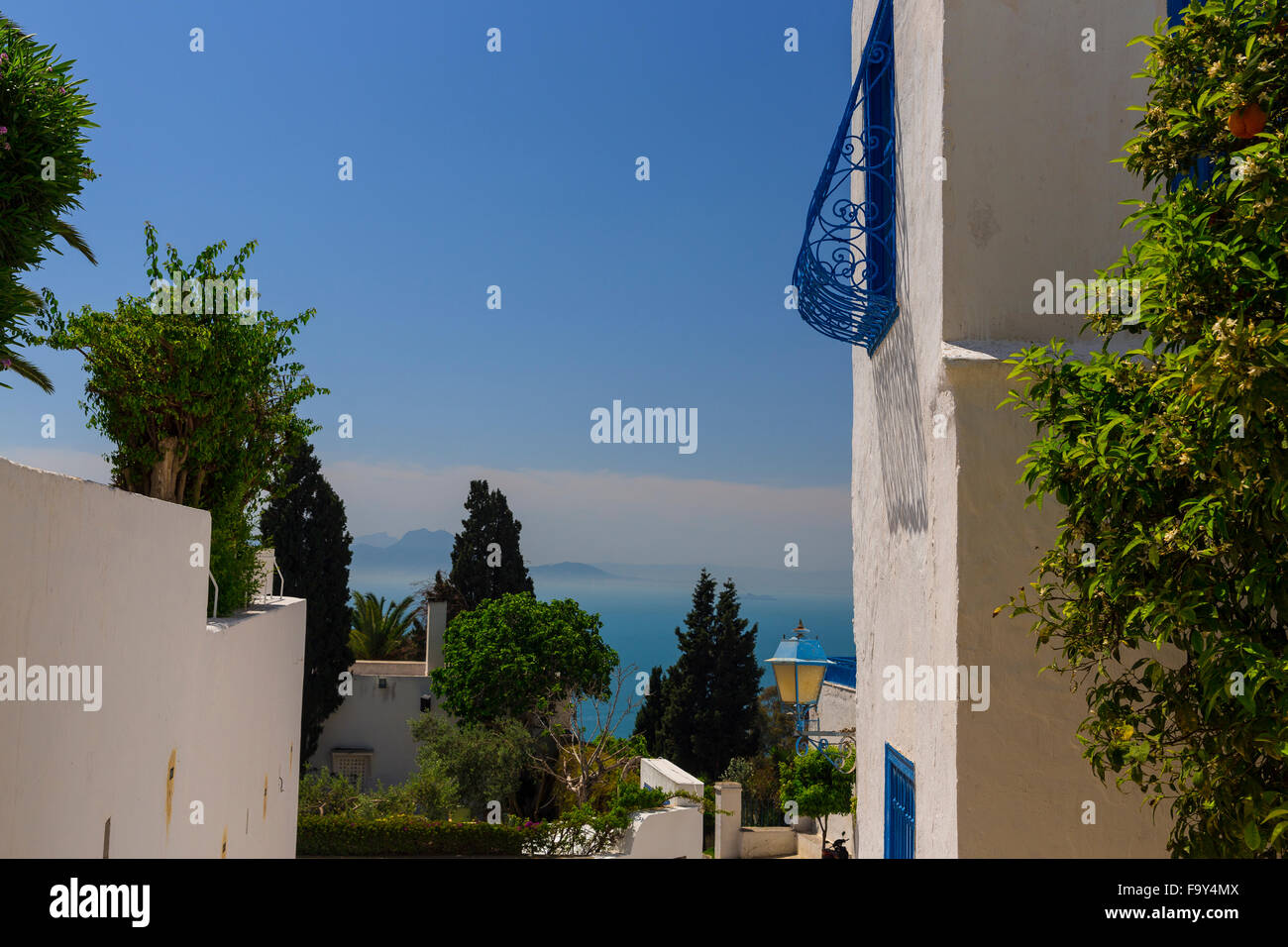 Old arabic town in Tunisia - Sidi Bu Said Stock Photo - Alamy
