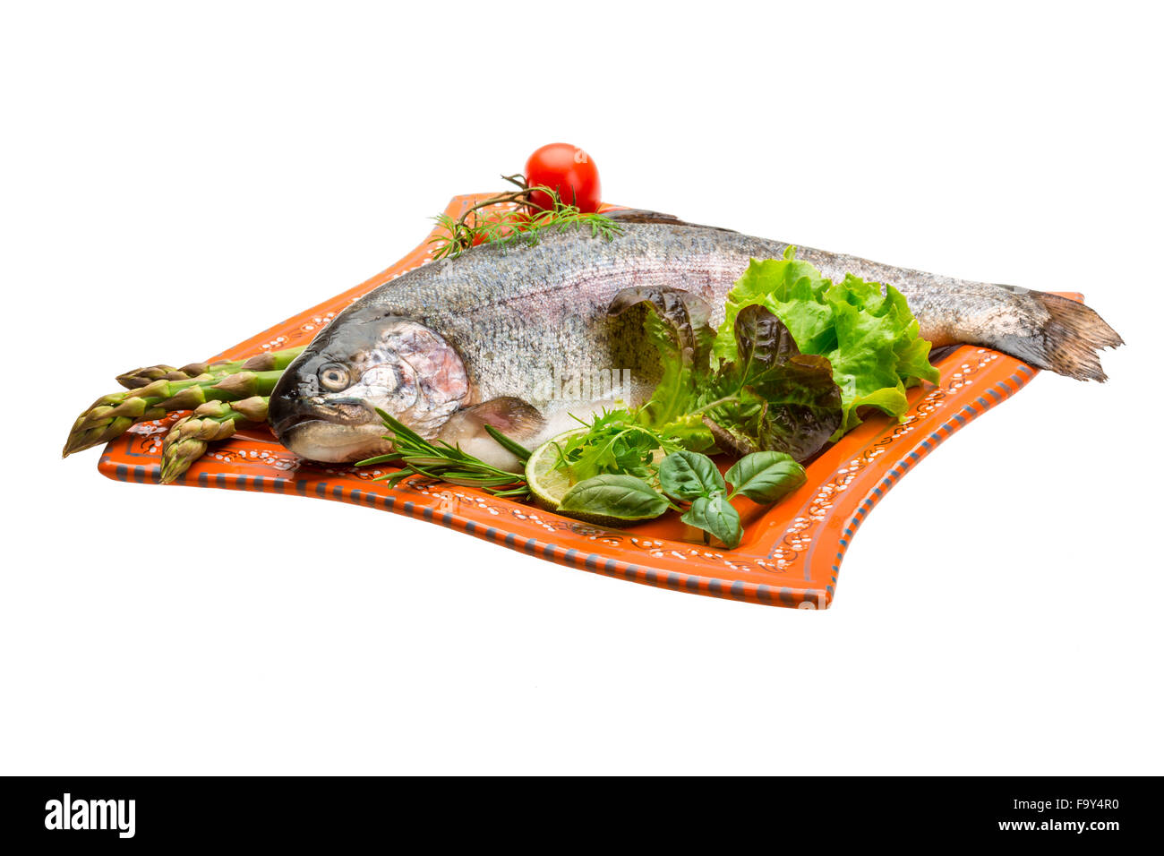 Fresh raw rainbow trout Stock Photo - Alamy