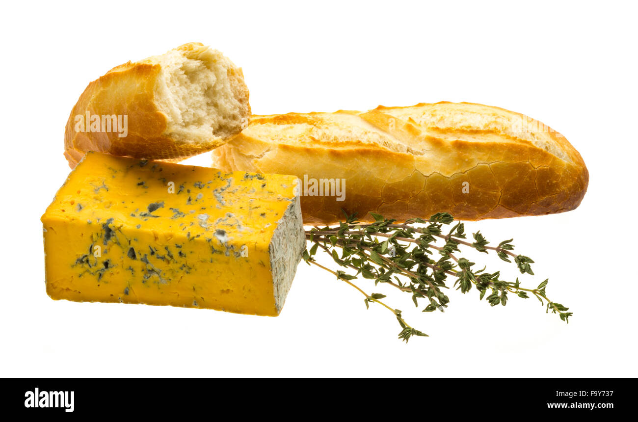 Freshly baked bread, yellow cheese and thyme Stock Photo - Alamy
