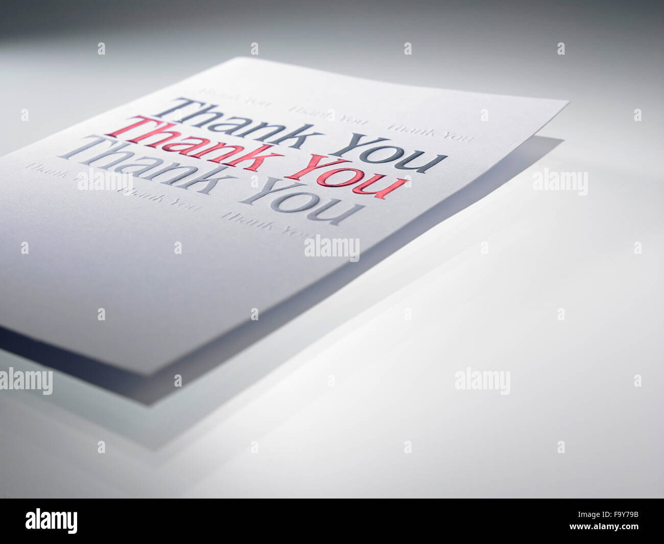 Thank you card with the ribbon Stock Photo - Alamy