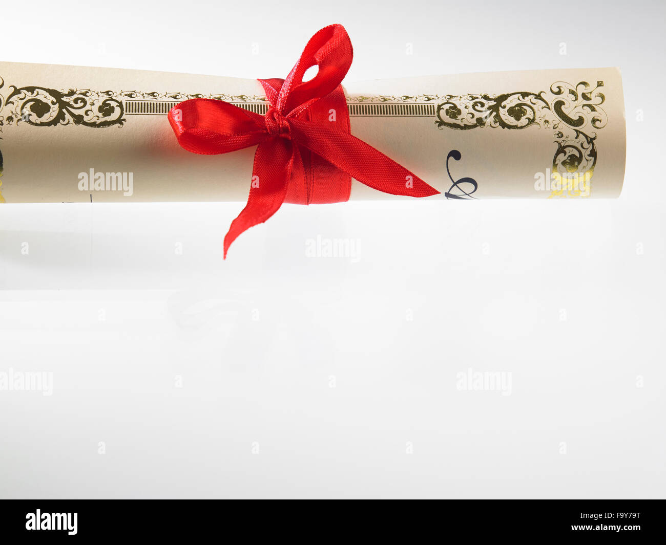 Close up certificate with the red ribbon Stock Photo - Alamy