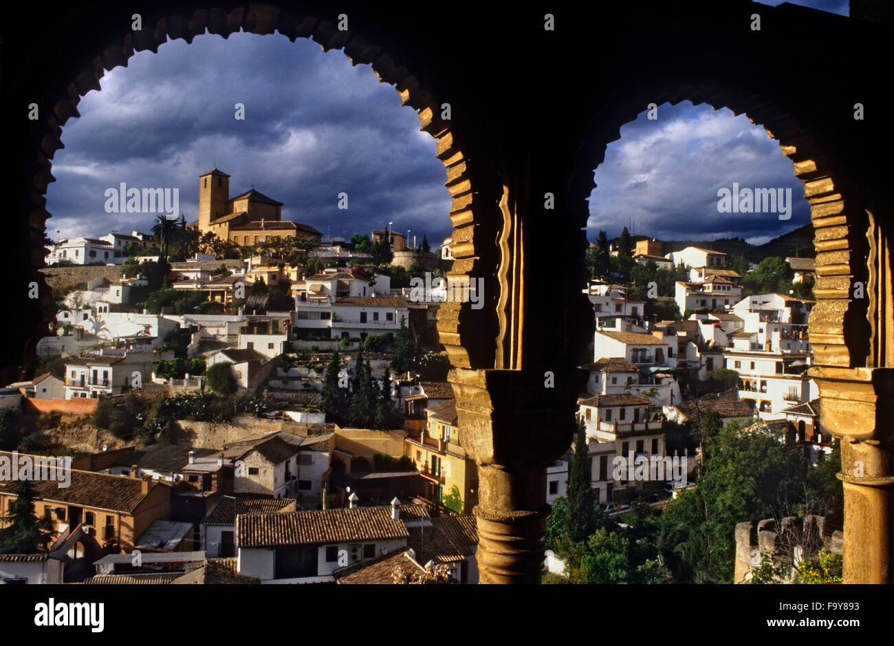 From the Dar Al horra Palace, a view to the Albaicin. Granada. Spain ...