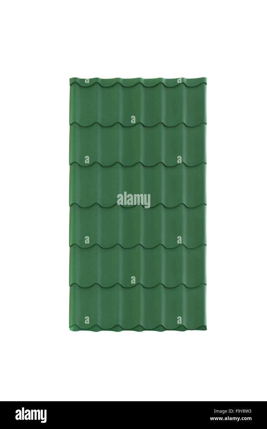 Green metal roof tile Cut Out Stock Images & Pictures - Alamy