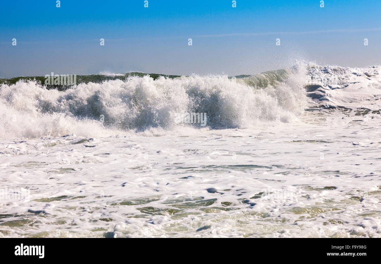 High sea waves in strong wind Stock Photo - Alamy