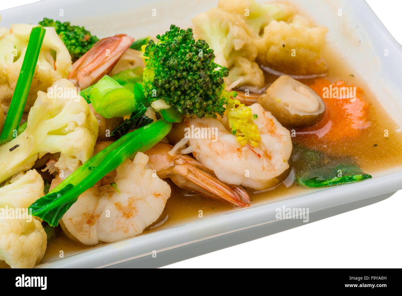 Shrimps with vegetables Stock Photo - Alamy