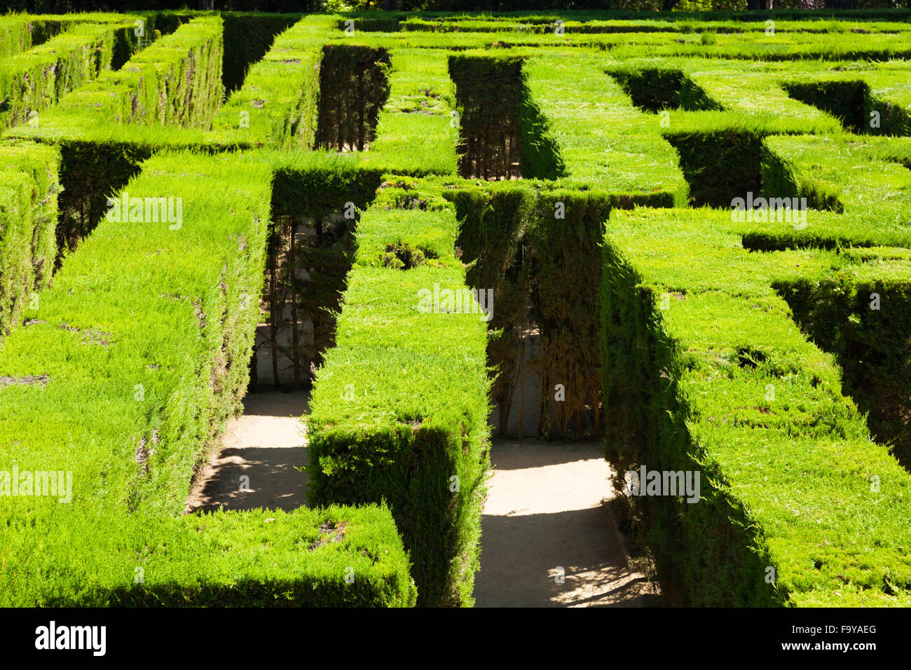 Closeup of Labyrinth at Parc del Laberint de Horta in Barcelona ...