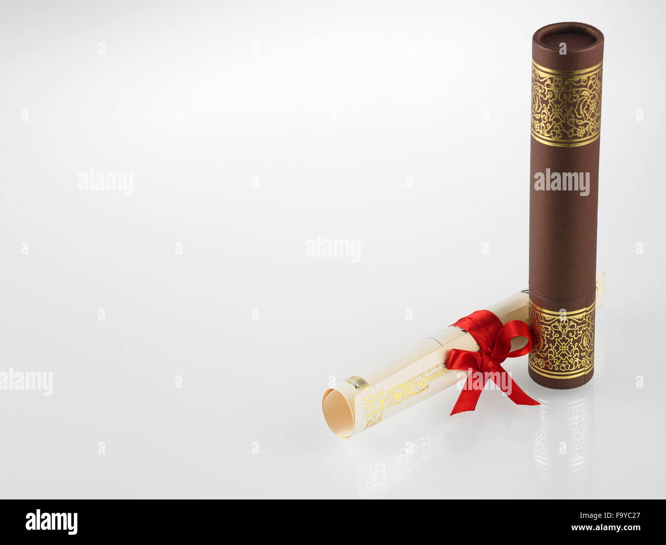 Graduation certificate open scroll container hi-res stock photography ...