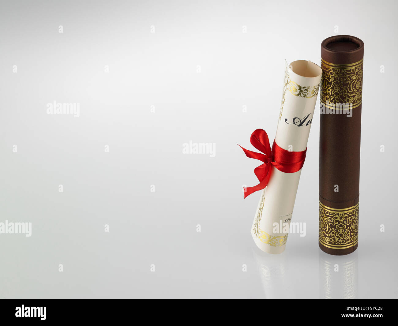 Graduation certificate open scroll container hi-res stock photography ...