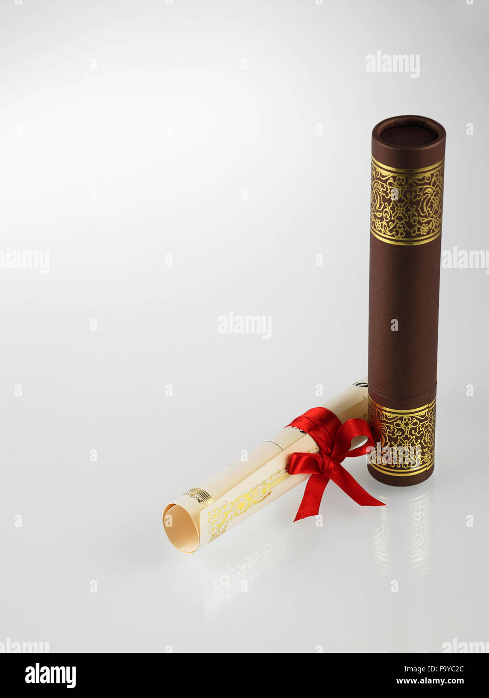 Graduation certificate open scroll container hi-res stock photography ...