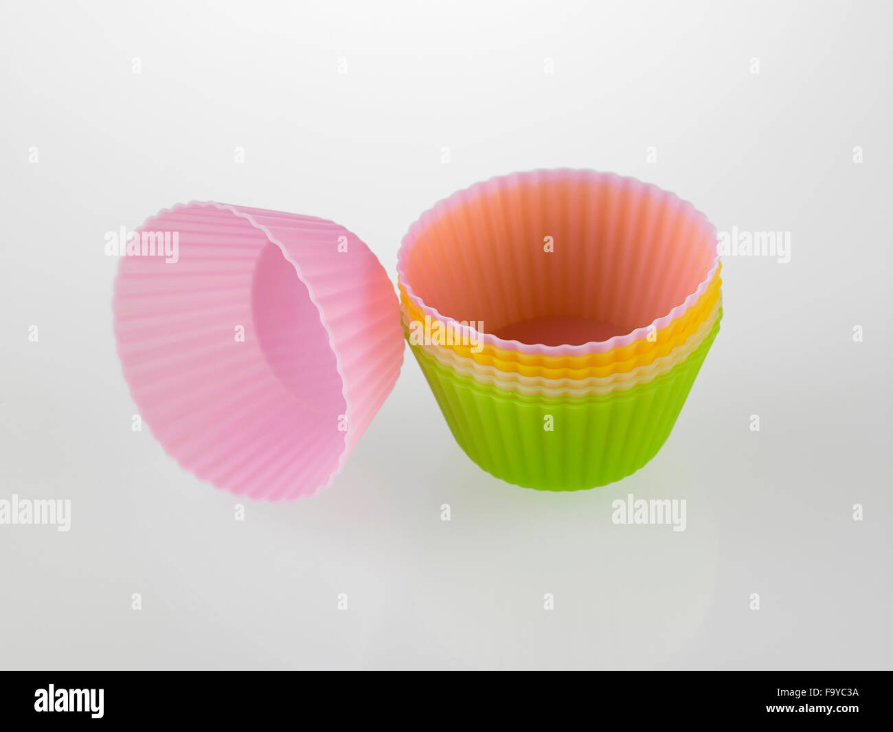 stack of the colorful cup cake wrapper Stock Photo - Alamy