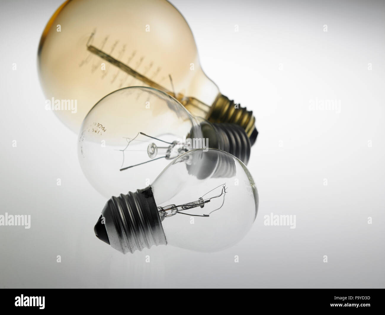 retro light bulb design on the white background Stock Photo - Alamy