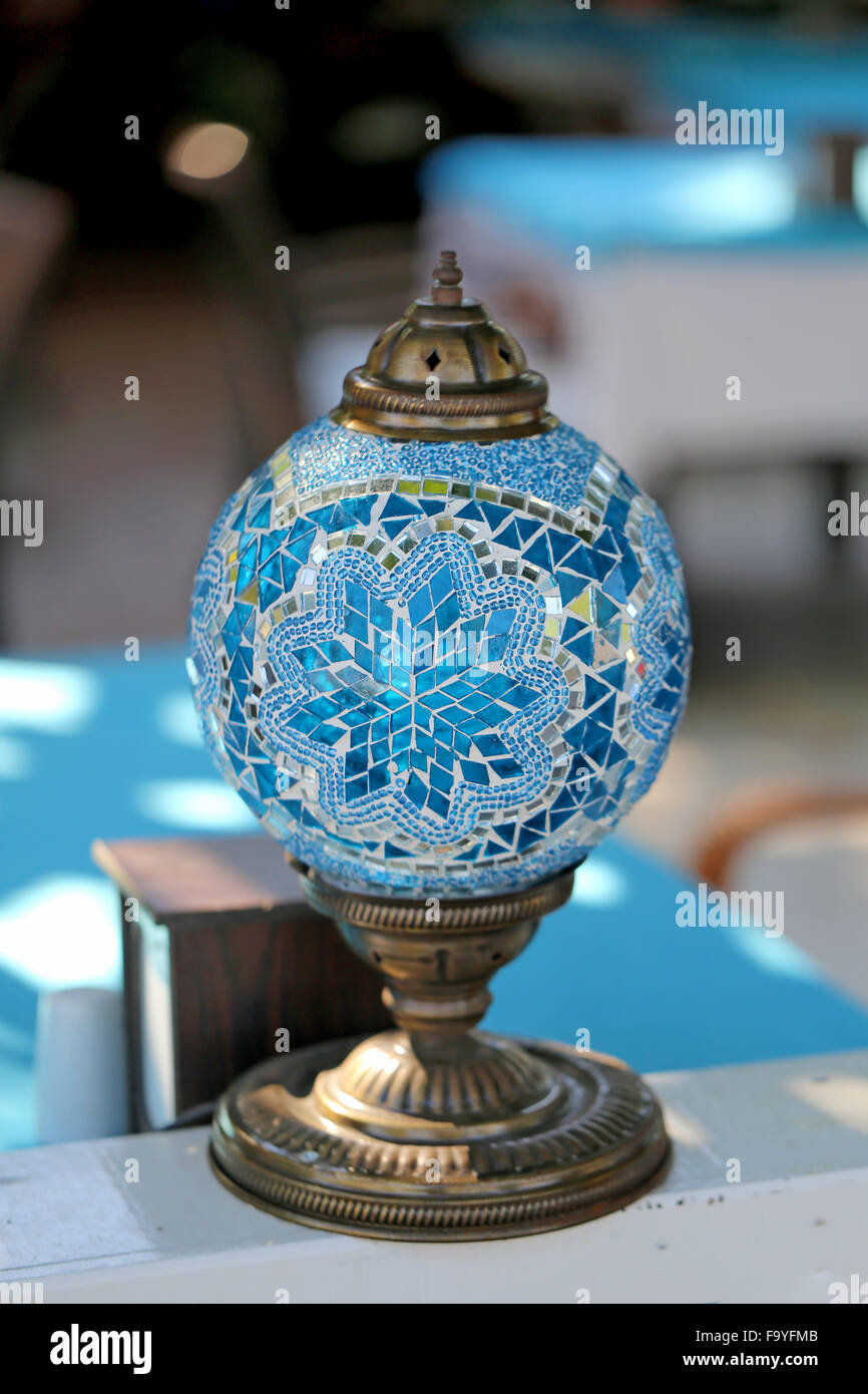 Beautiful blue lamp is photographed close up Stock Photo - Alamy