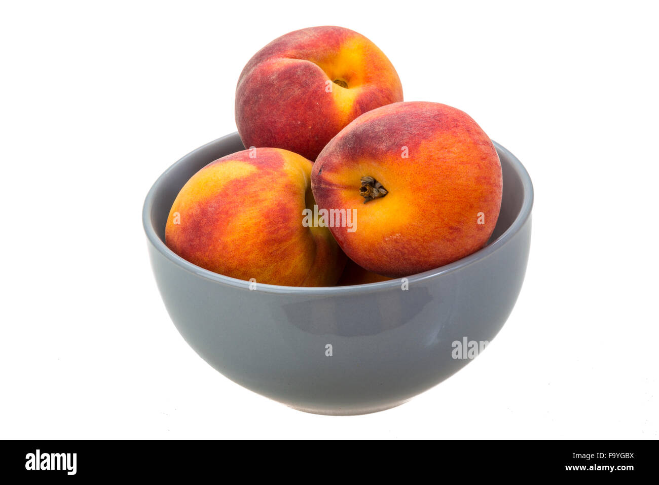 Bright ripe peaches isolated Stock Photo - Alamy