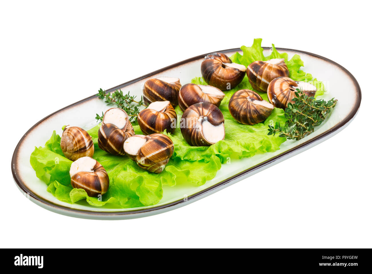 Escargot with cheese sauce Stock Photo - Alamy