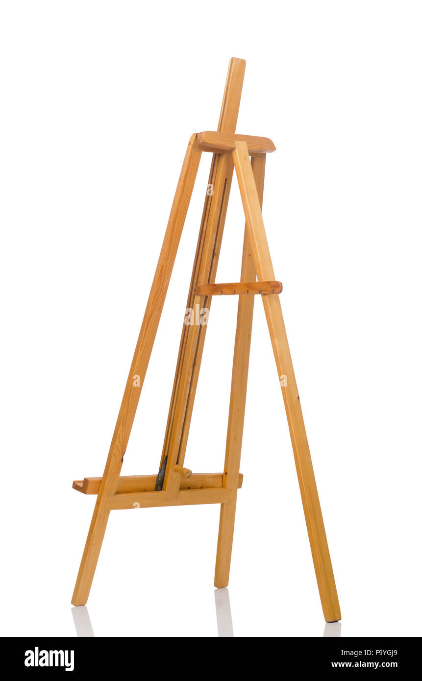 Easel isolated on the white background Stock Photo - Alamy