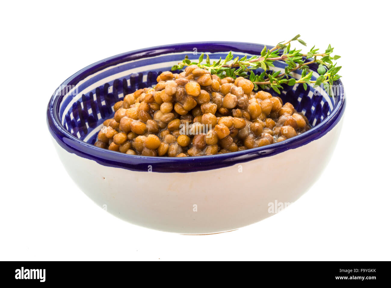 Backed lentils with thyme Stock Photo - Alamy